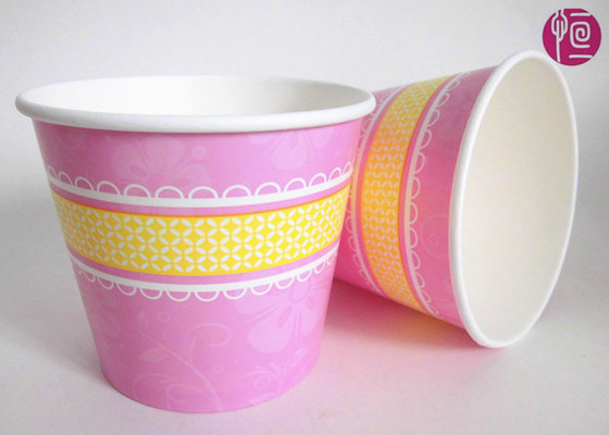 Disposable 23oz  Take Away Flower Paper Pot With Transparent Lid supplier