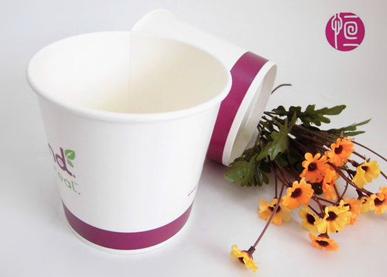 24oz Top115mm  Disposable Ice Cream Cups With Lid , Frozen Yogurt Paper Cup supplier