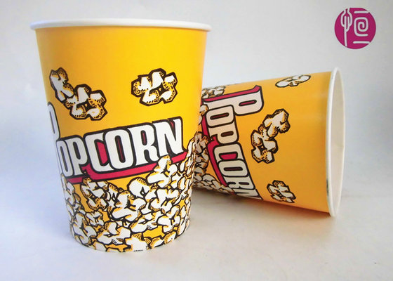 32oz Single Wall Double PE Disposable Popcorn Buckets / Flexo Print supplier