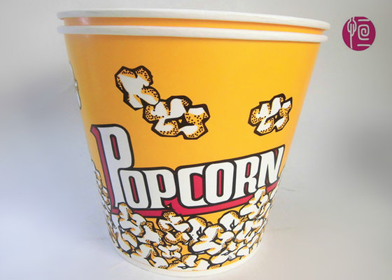180oz Volume 4850ml Disposable Flexo Print Paper Popcorn Bucket With Paper Lid supplier