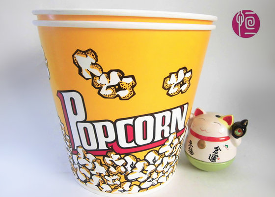 180oz Volume 4850ml Disposable Flexo Print Paper Popcorn Bucket With Paper Lid supplier