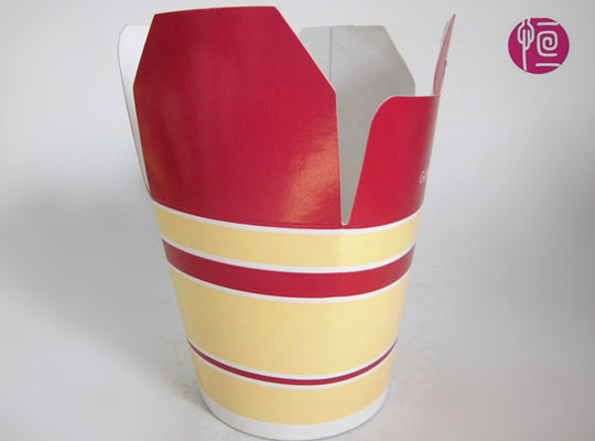 Double PE Coated Restaurant Take Away Paper Box / Custom Printed supplier