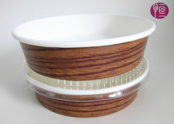 26oz Custom logo Printed Wide Top Shallow Height Paper Salad Bowls With Flat Lid supplier