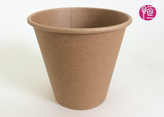 Single Wall Paper Cups In Kraft Paper ,  Top 90mm 8Oz Paper Coffee Cups supplier