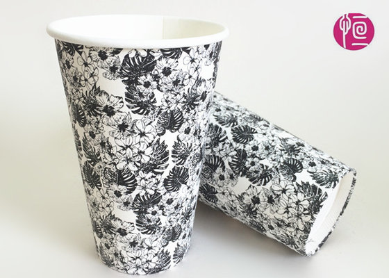 16oz 500ml High Quality Food Grade Single Wall Coffee Paper Cups with Lids supplier
