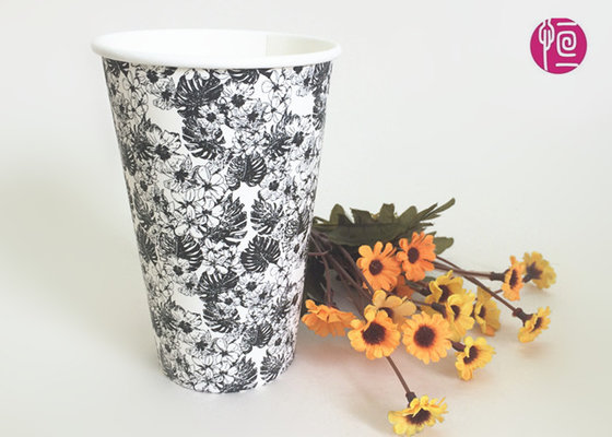 16oz 500ml High Quality Food Grade Single Wall Coffee Paper Cups with Lids supplier