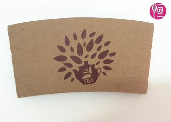12oz /1 6oz / 20oz Coffee Cup Sleeve  Kraft Paper Double Ripple Wall supplier