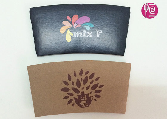 12oz Top 86mm  Art Paper Custom Coffee Cup Sleeves  / Custom Print supplier
