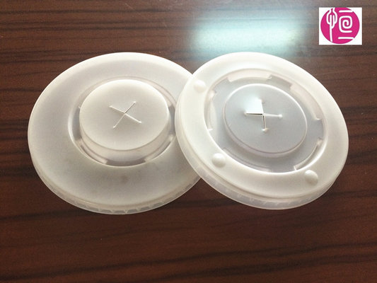 24oz  PS Transparent Disposable Plastic Lids 2.4G With Hole / Diameter 95mm supplier