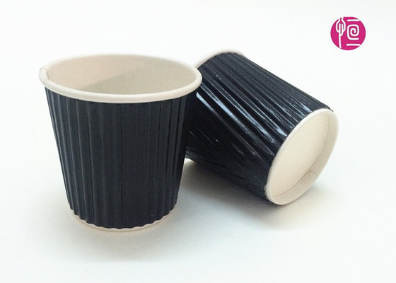 4oz Disposable Triple Wall Ripple Paper Coffee Cup / Art Paper supplier