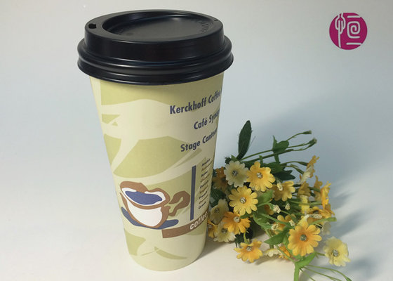 Custom Printed 20oz  Hot Paper Cups With Lid , Eco Friendly Disposable Coffee Cups supplier