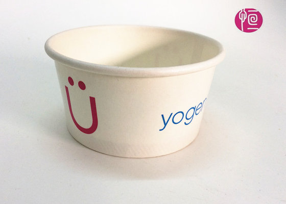 6oz Disposable Frozen Yogurt Paper Cup With Lids / Double PE Paper supplier