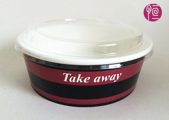 Disposable Enamel Paper Salad Bowls Food Takeaway Containers 1100ml supplier