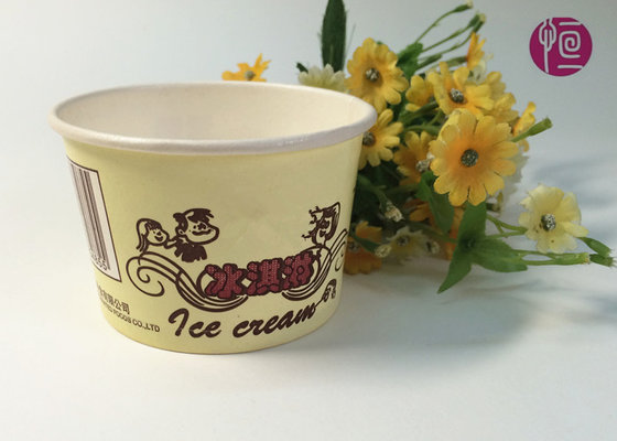 12oz 400ml FDA Certificated Eco-friendly Plain Bamboo Kraft Brown Disposable Ice Cream Cups with Lids supplier