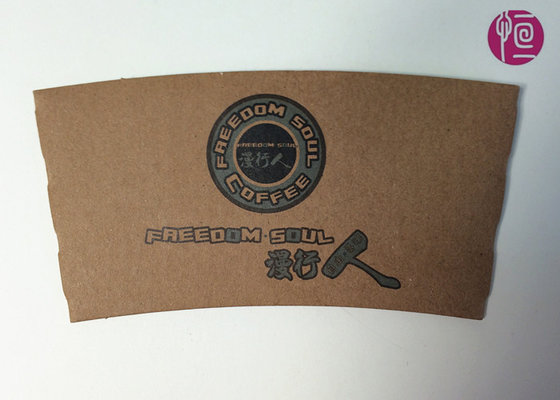 12oz Kraft Paper Custom Print Coffee Cup Sleeve In Ripple Wall supplier