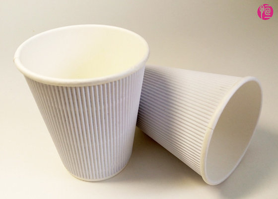 Brightness Offset Paper 12oz Flexo Printed Ripple Wall Hot Coffee Cup supplier