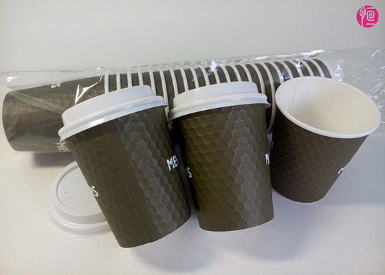 8oz Diamond Shaped Ripple Wall Paper Cup Food Grade Printed supplier