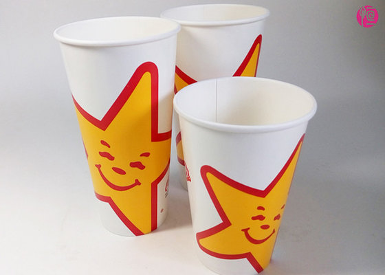 16oz Happy Star Artwork Printed Cold Paper Cups / Drinking coffee cups disposable supplier