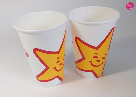 16oz Happy Star Artwork Printed Cold Paper Cups / Drinking coffee cups disposable supplier