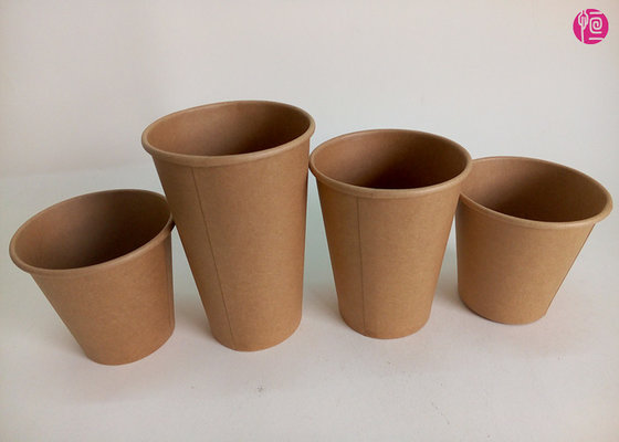 BRC Hot Single Wall Paper Cups 8oz 12oz 16oz brown paper coffee cups supplier