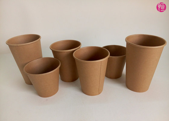 BRC Hot Single Wall Paper Cups 8oz 12oz 16oz brown paper coffee cups supplier