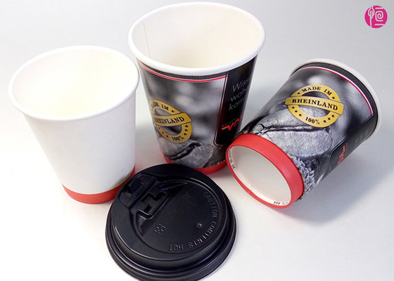 12oz Hot Drink Double Wall Paper Coffee Cups , Ivory Board Paper supplier