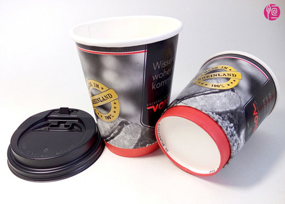 12oz 400ml Food Grade Matte Finished Double Wall Paper Cups with Lids supplier