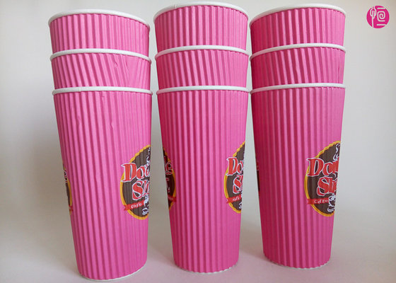 24oz Ripple Wall Paper Hot takeaway coffee cup Full Color Printed supplier