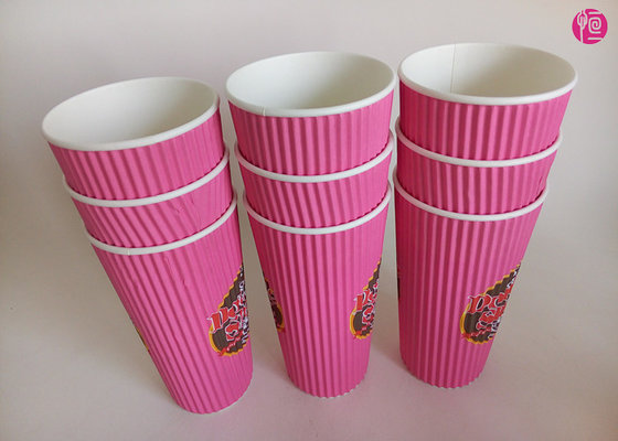 24oz Ripple Wall Paper Hot takeaway coffee cup Full Color Printed supplier