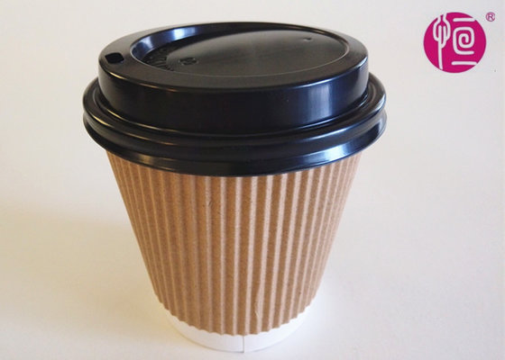 Insulated 8oz, 12oz,16oz Ripple Corrugated Wall paper Cups with lids supplier