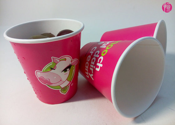 Gloss Flexo Printed cold drink cups , 10oz corrugated paper coffee cups Single Wall supplier