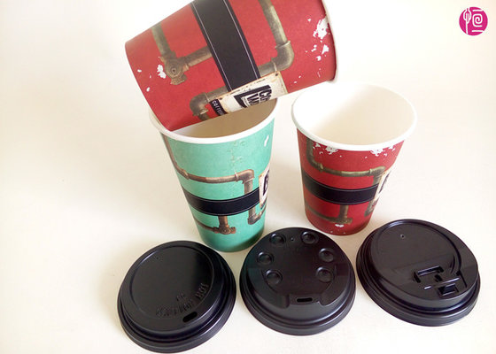CMYK Overprinted Matt Finish Hot coffee disposable cups with Matt Lid supplier