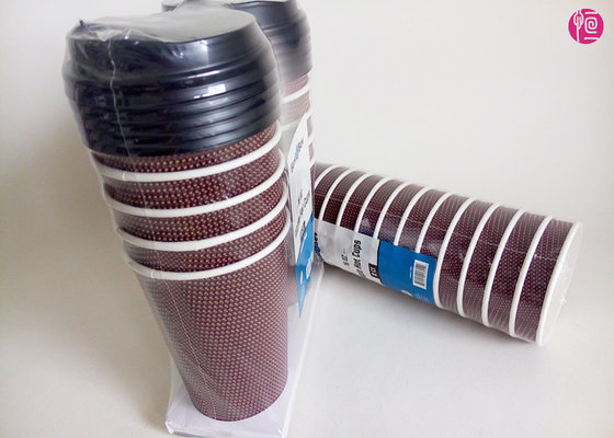 No smell 16oz ripple paper coffee cups Custom Label in Shrink Wrap supplier
