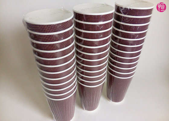 No smell 16oz ripple paper coffee cups Custom Label in Shrink Wrap supplier