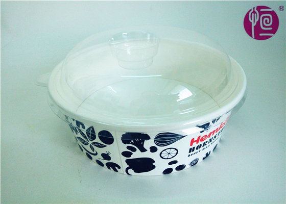 44oz Big Volum Take Away Market Use Paper Salad bowls with Clear Lids FDA Certificated supplier