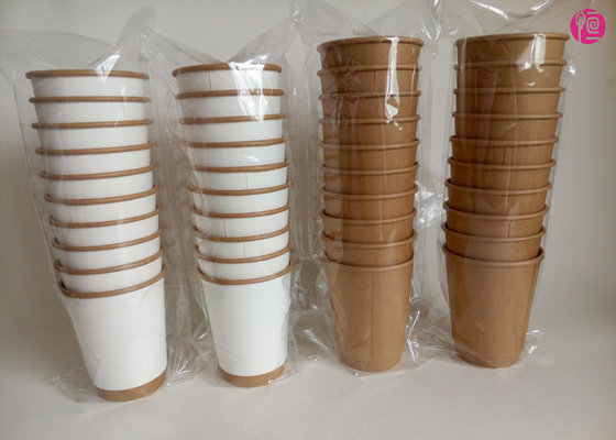 Kraft Hot Double Wall Paper Cups , insulated disposable coffee cup printing supplier