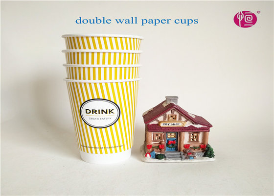 12oz 400ml FDA Certificated Eco-friendly Double Wall Paper Cups with Lids supplier