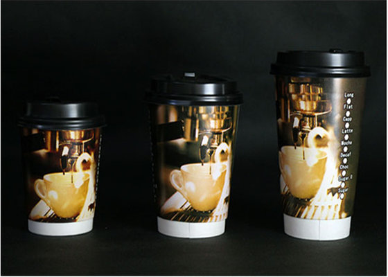 12oz 400ml FDA Certificated Eco-friendly Double Wall Paper Cups with Lids supplier