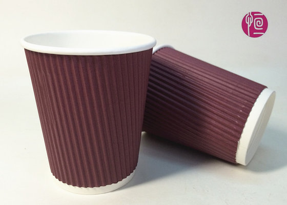 Personalized Disposable Ripple Paper Cups 8 Oz 300ML With Flexo Printed supplier