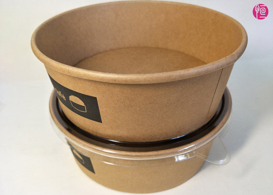 Unbleached Rice Noodle Kraft Paper Salad Bowls 20oz 26oz 32oz Food Container supplier