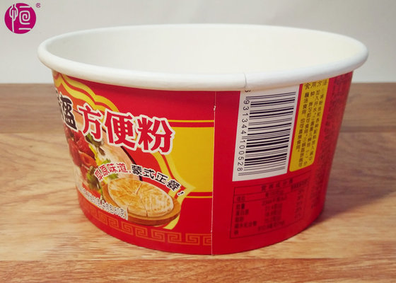 32oz Red Color Printed Take Away Paper Salad Containers Bowls with Clear Lids FDA Certificated supplier