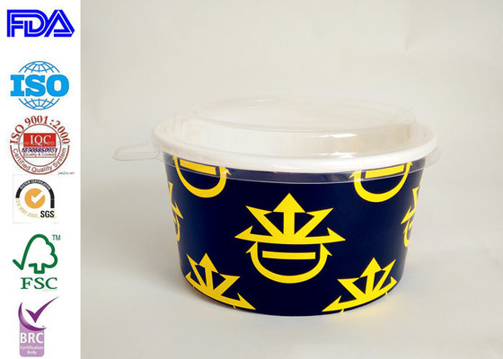 High Grade Custom Kraft Paper Salad Bowls With Lids , Flexo / Offset Printing supplier