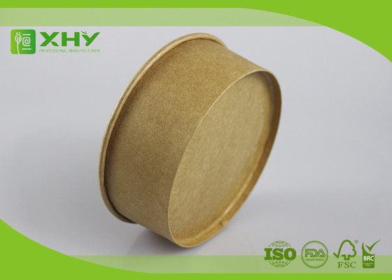 Disposable Kraft Brown Paper Salad Bowls Food Container with Clear Lids supplier