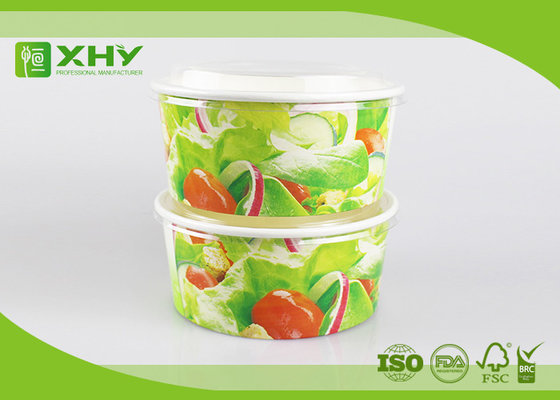 Take Away Flexo Printed Logo 32oz Paper Salad Bowls Containers FSC Certificated supplier