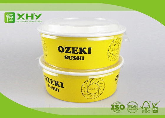 26 Ounce Logo Printed Brown Color Paper Salad Bowls For Grill , Disposable Paper Food Containers supplier