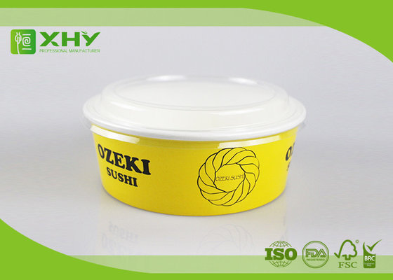 26 Ounce Logo Printed Brown Color Paper Salad Bowls For Grill , Disposable Paper Food Containers supplier