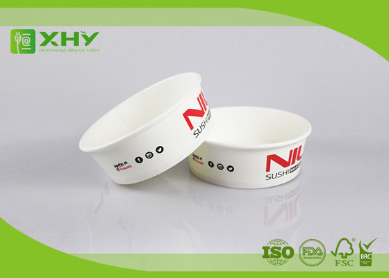 500ml 20oz PE Coated Food Grade Paper Salad Bowls With Plastic Cover / Single Wall supplier