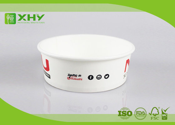 500ml 20oz PE Coated Food Grade Paper Salad Bowls With Plastic Cover / Single Wall supplier
