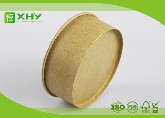 Plain Kraft Wooden Brown Pulp Paper Salad Containers with Clear Lids supplier
