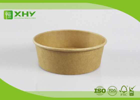 Plain Kraft Wooden Brown Pulp Paper Salad Containers with Clear Lids supplier